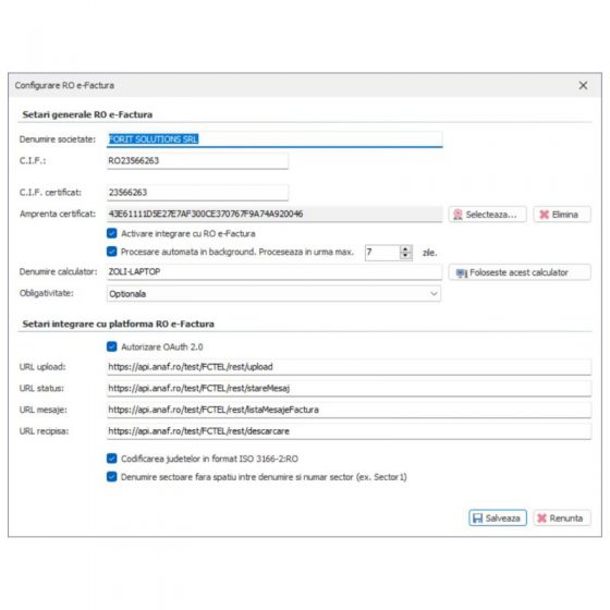 ForIT - Forms RO e-Factura